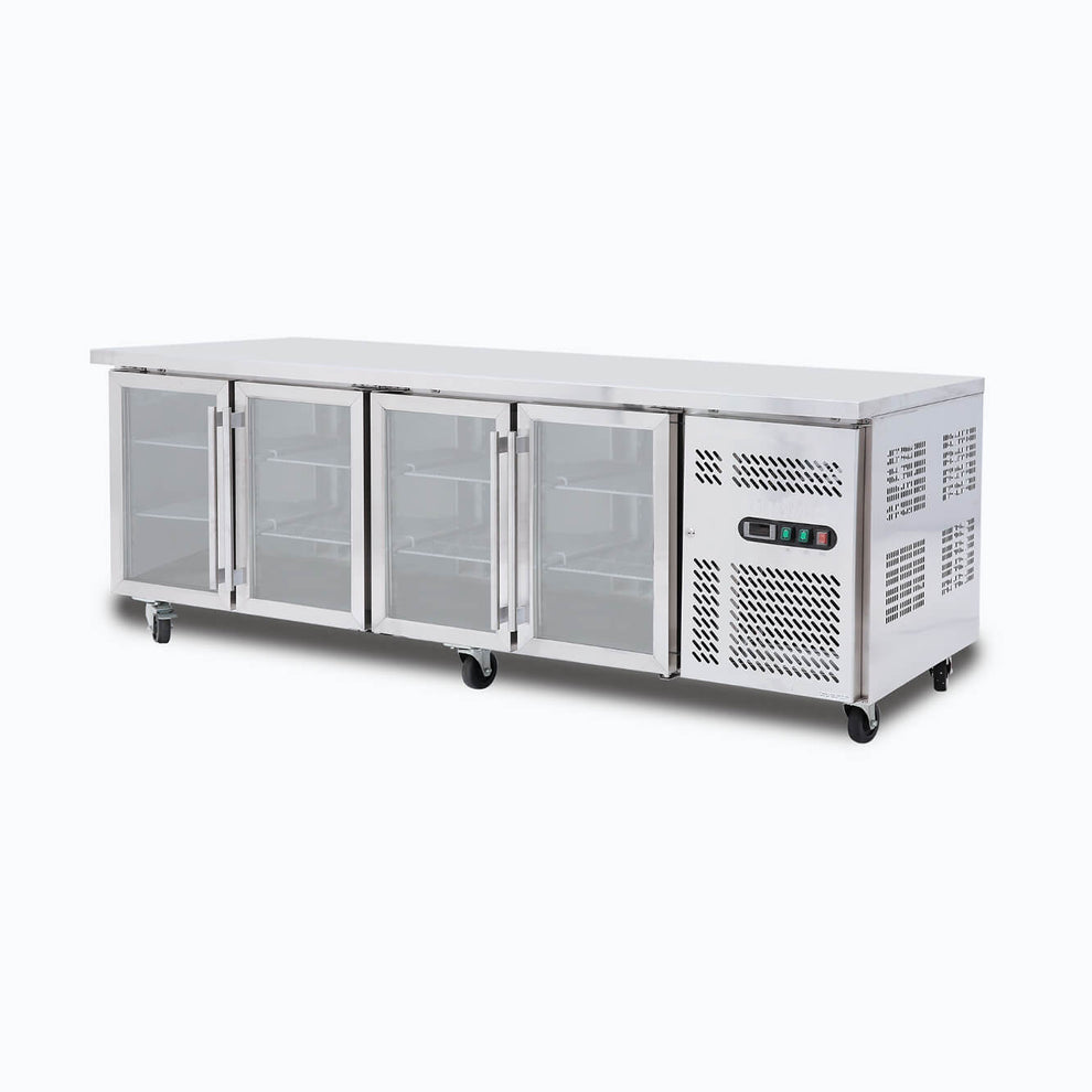 Under Bench Display Fridge – 553L – 4 Doors – Glass – 70 Ways