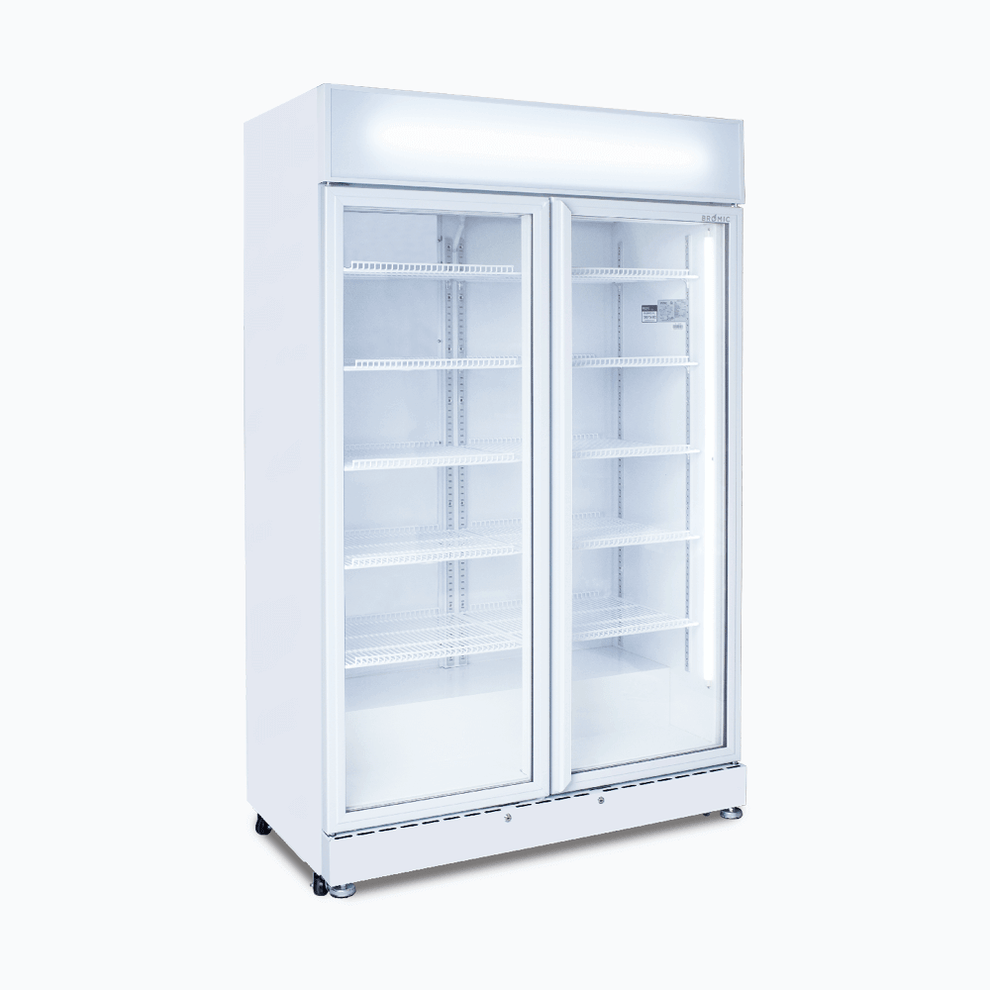 Upright Display Fridge – 885L – 2 Doors – Flat Glass – 70 Ways